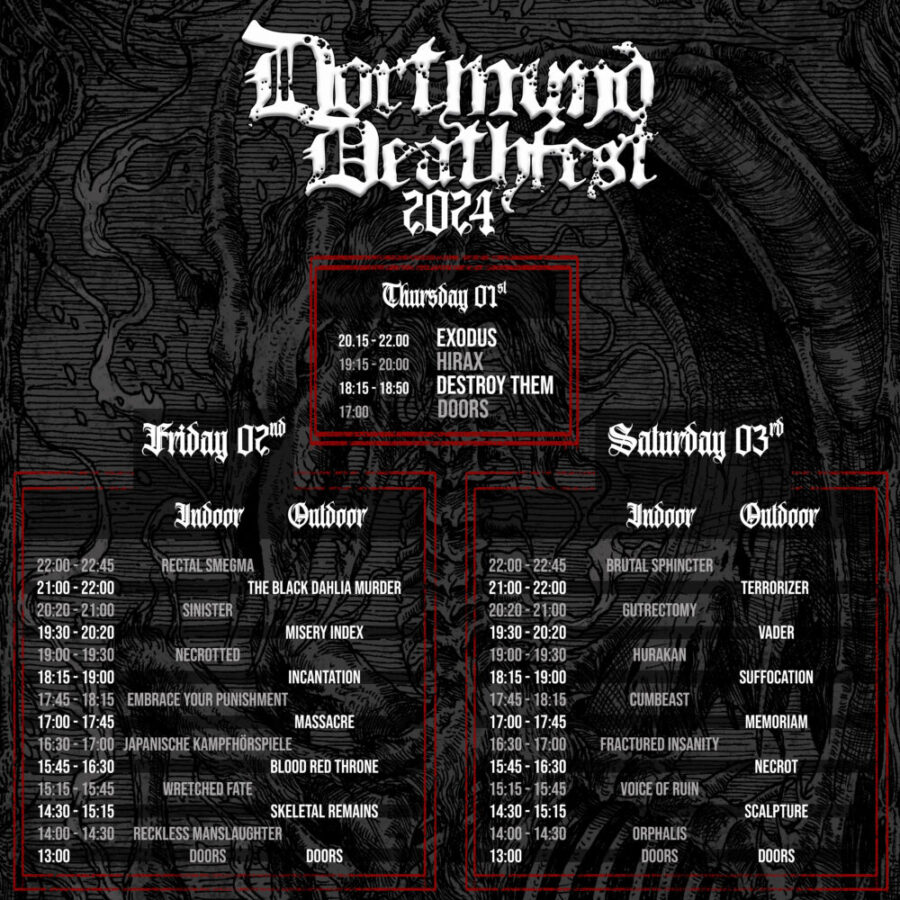 Dortmund Deathfest 2024: Day Splits und Running Order für das Festival ...