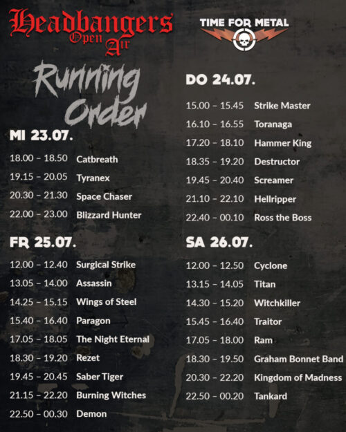 Headbangers Open Air 2025: Running Order und Autogrammstunden stehen ...